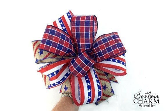 How to Make a Popular Multi Ribbon Patriotic Bow - Southern Charm Wreaths