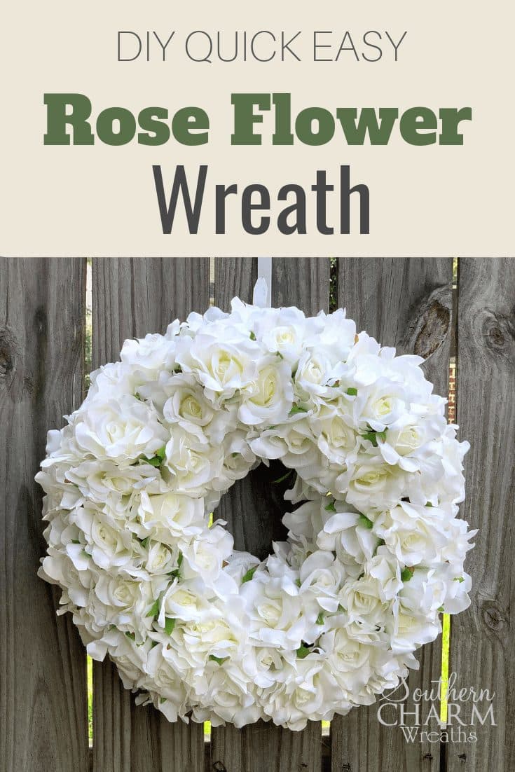 DIY Quick Easy Rose Flower Wreath Tutorial - Southern Charm Wreaths