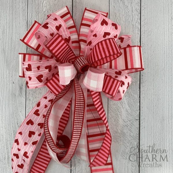 How to Tie an Multi Ribbon Bow for Valentines Day - Southern Charm Wreaths