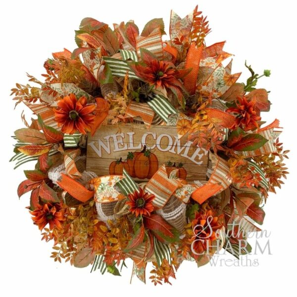 How to Make a Fall Deco Mesh Wreath - Southern Charm Wreaths