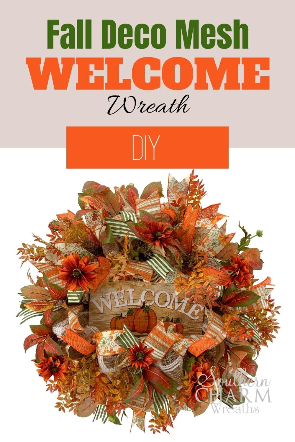 How to Make a Fall Deco Mesh Wreath - Southern Charm Wreaths
