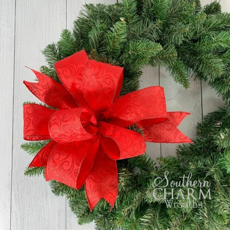 How to Make a Christmas Wreath Bow (Video) - Southern Charm Wreaths