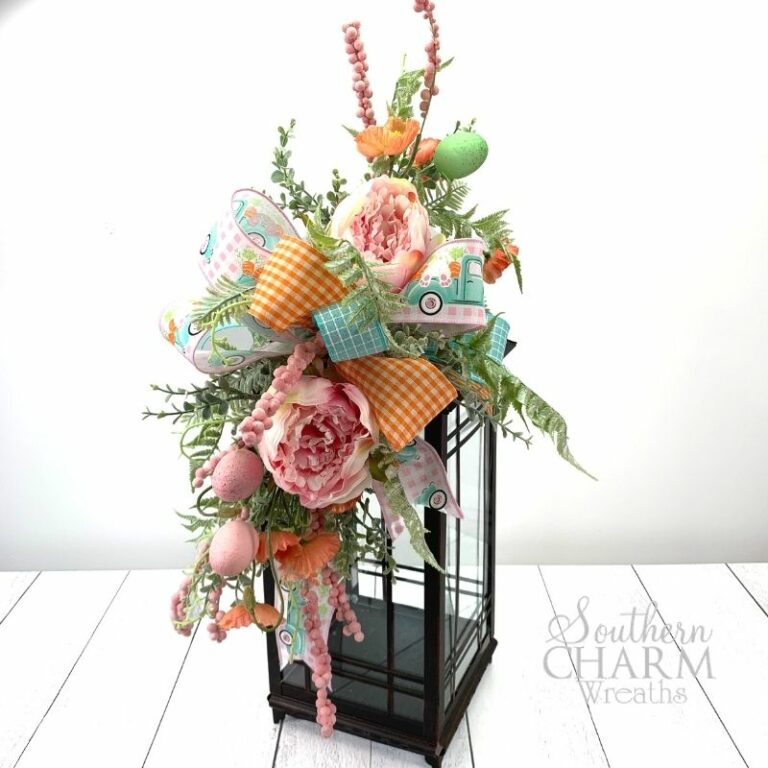 How to Make an Easter Lantern Swag Arrangement - Southern Charm Wreaths