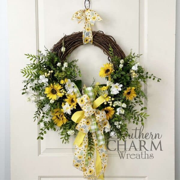 DIY Summer Sunflower Wreath - Southern Charm Wreaths