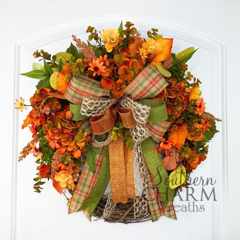 Fall Floral Hydrangea Wreath - Southern Charm Wreaths