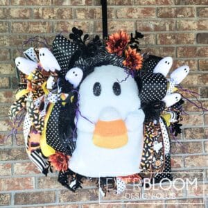 [EVERBLOOM] Halloween Ghost Deco Mesh Wreath - Southern Charm Wreaths
