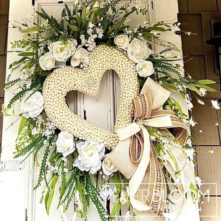 [EVERBLOOM] Neutral Valentine's Day Heart Pearl Wreath - Southern Charm ...